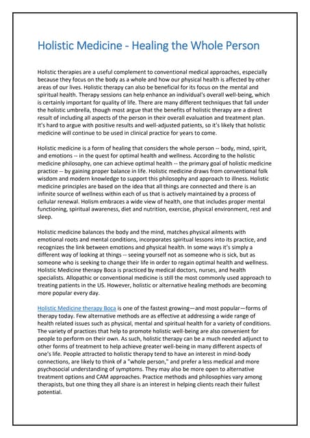 Holistic concept of health | PPTX