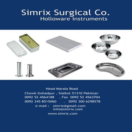 Holloware Instruments, Surgical Kidney Trays, Bowls, Sterilization ...