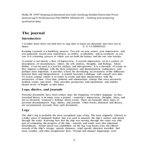 The Journal - Holly M | PDF