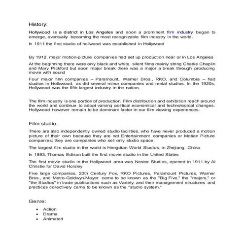 Hollywood research | DOCX