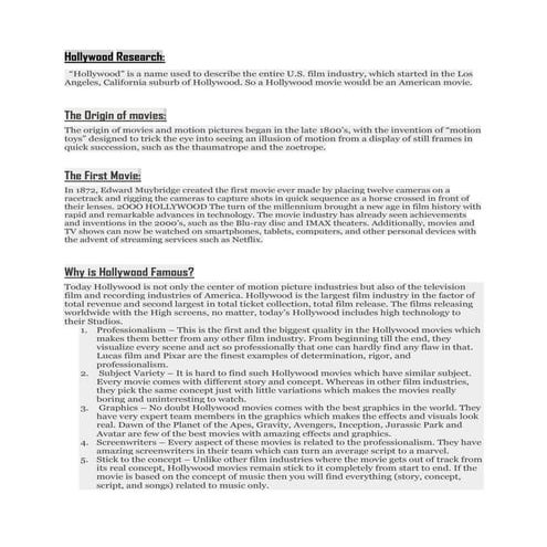 Hollywood research | PDF