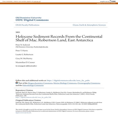 Holocene sediment | PDF