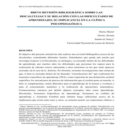 ANUARIO ADINA ROSARIO. TEMAS DE NEUROPSICOLOGÍA, NEUROLINGÜÍSTICA Y ...