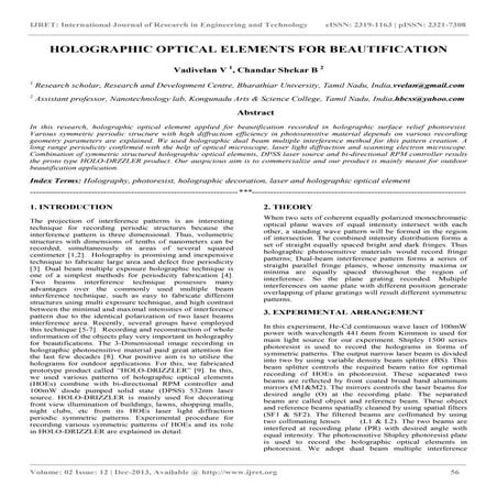 Holographic optical elements for beautification | PDF