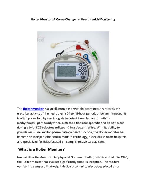 Holter | PPTX | Heart and Cardiovascular Diseases | Diseases and Conditions