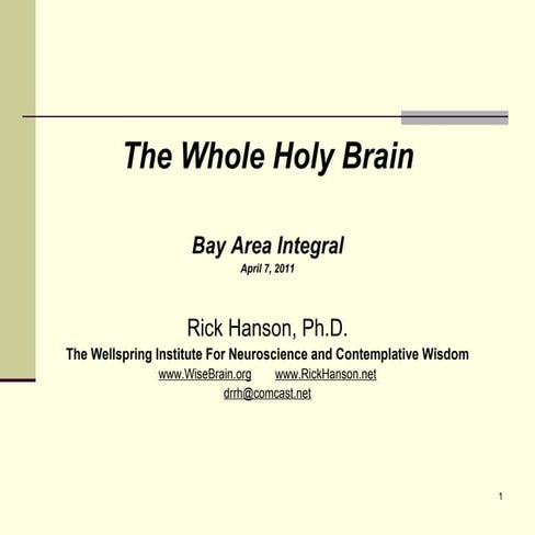 The Whole Holy Brain: Activating Integrative Processes in Your Nervous ...