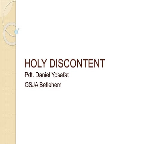 Holy discontent | PPTX