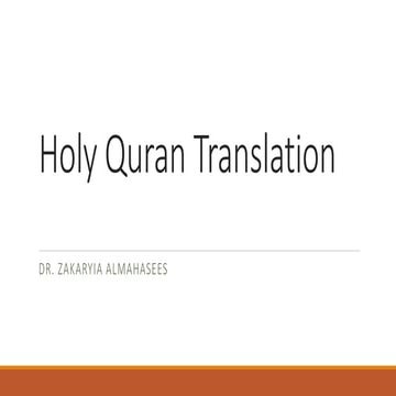 Holy Quran translation into English | PPTX