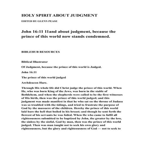 Holy spirit about judgment | RTF