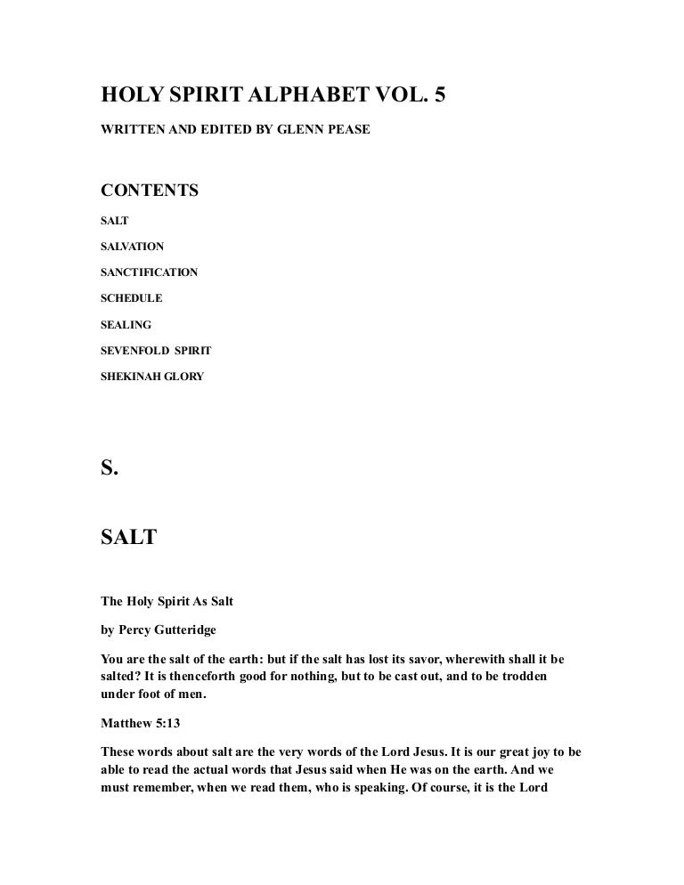 Holy spirit alphabet vol. 5