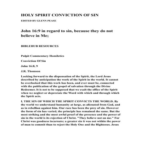 Holy spirit conviction of sin | RTF | Christianity | Religion ...