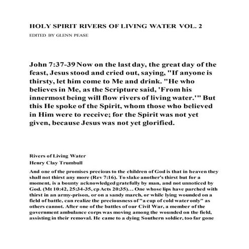 Holy spirit rivers of living water vol. 2 | DOCX