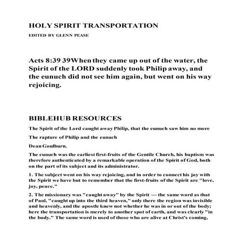 Holy spirit transportation | PDF