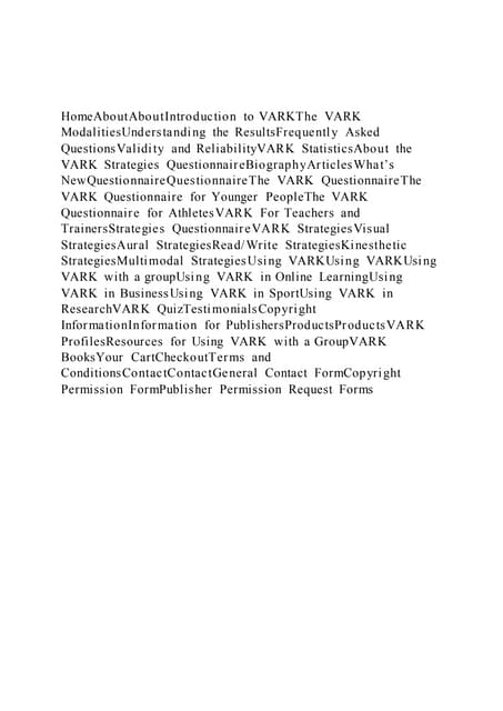Vark questionnaire | PDF