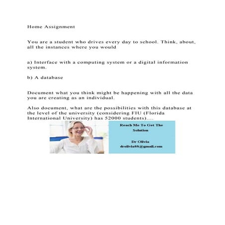 Home AssignmentYou are a student who drives every day to schoo | DOCX