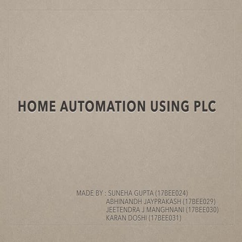 Home automation using PLC | PDF