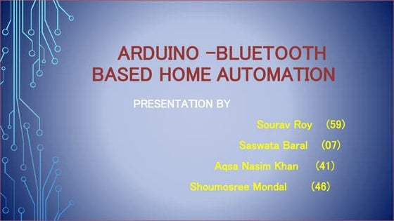 Bluetooth Based Home Automation Using Arduino Uno Ppt