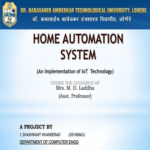 Home automation system | PPTX | Home Appliances | Home & Garden