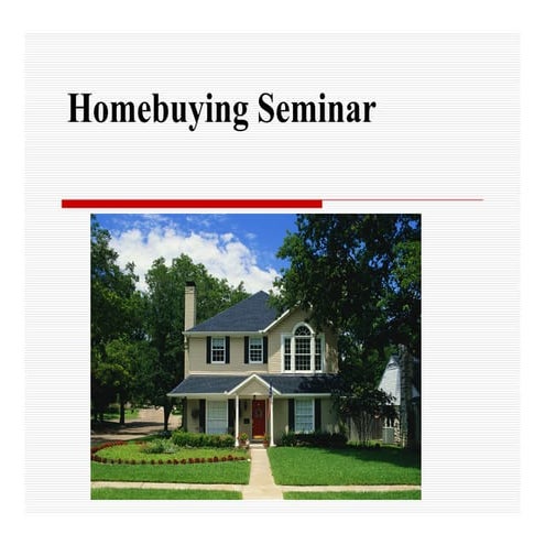 Homebuying seminar for realtors to use | PDF
