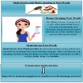 Maid Service home cleaning at Fort Worth