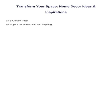 Home_Decor_Presentation and idiea with decor | PDF