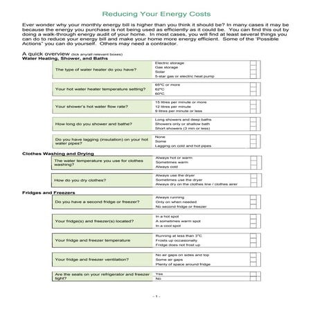Home energy worksheet | PDF | Gas and Electric | Home Utilities