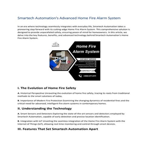 Smartech Automation's Advanced Home Fire Alarm System | PDF