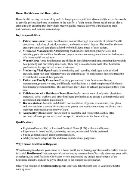 Home Health Aide Resume Skills | PDF