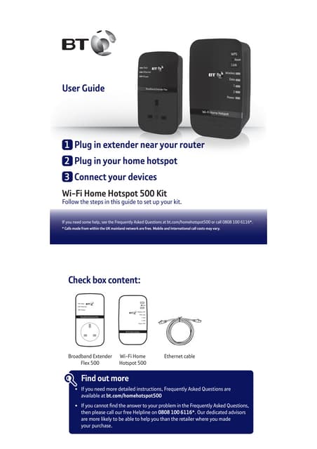 BT Broadband Extender Flex 1000 Kit User Guide | PDF | Computer ...