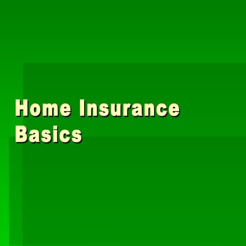 Basics of Homeowner's Insurance | PPT