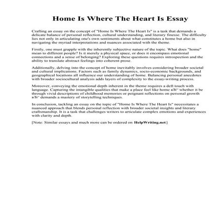 Home Is Where The Heart Is Essay.pdfHome Is Where The Heart Is Essay | PDF