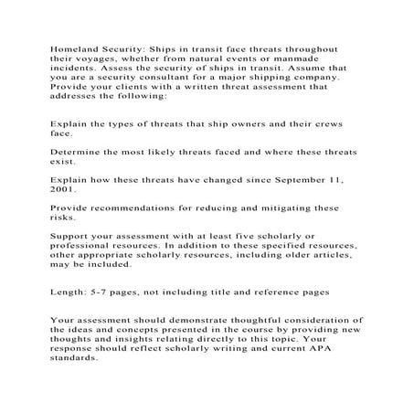 Homeland Security Ships in transit face threats throughout their vo | PDF