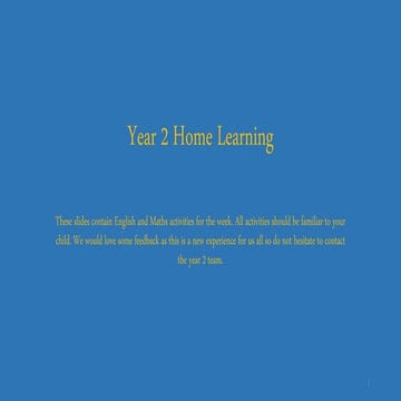 Home learning week 1 | PPT