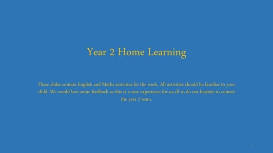 Home learning week 3 | PPT