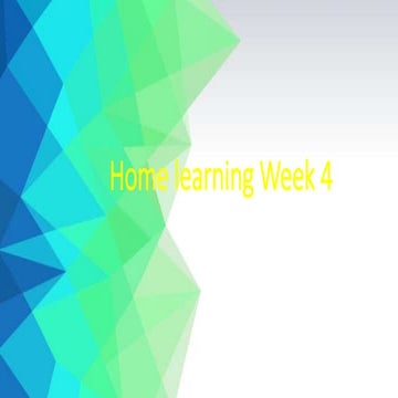 Home learning week 4 | PPT
