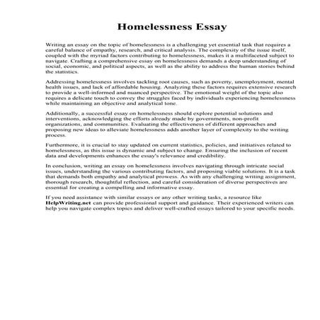 Homelessness Essay.pdf | Homework and Study | Education