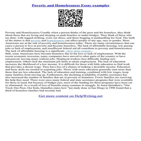 Homeless To Harvard Essay | PDF | Government Support and Welfare ...