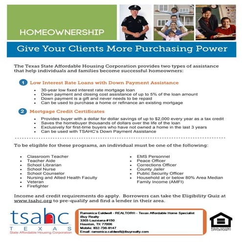 Down Payment Assistance Guidelines - Houston,TX Home Buyers | PDF