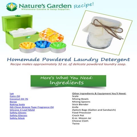 Homemade powdered laundry detergent | PDF