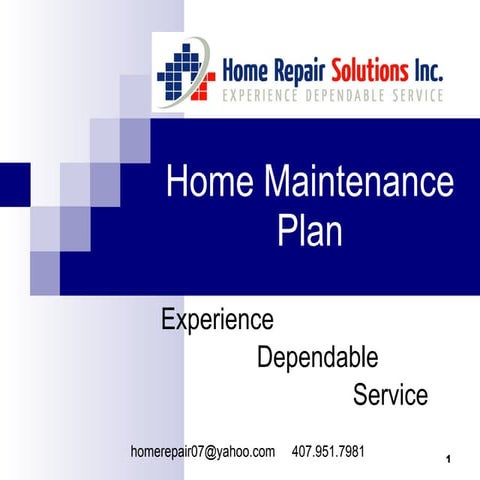 Home Maintenance Plan | PPT