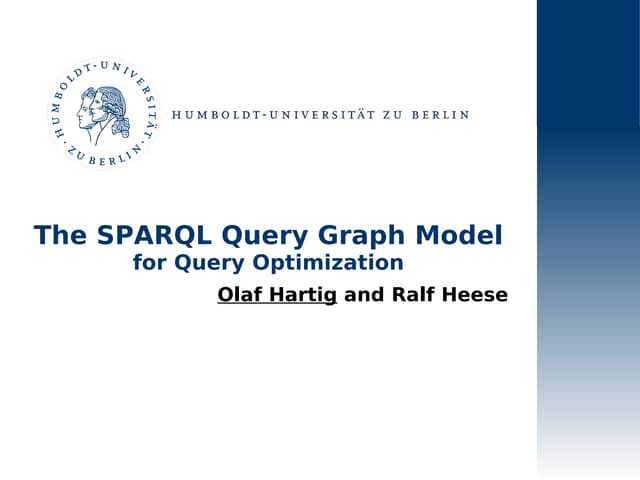 The Sparql Query Graph Model For Query Optimization Ppt