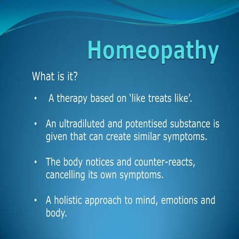 Homeopathic Treatment Overview | PPTX
