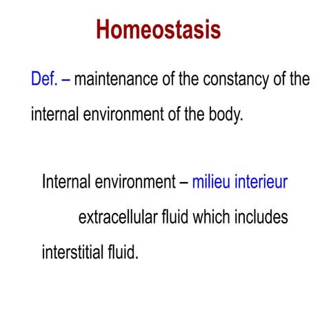 homeostasis basics in medical human physiology | PPTX