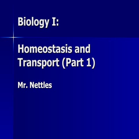 Homeostasis and transport (part 1) | PPT
