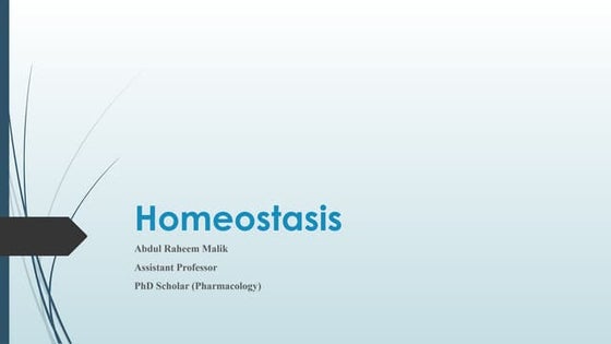 Grade 10 - Biology - Homeostasis Presentation | PPTX