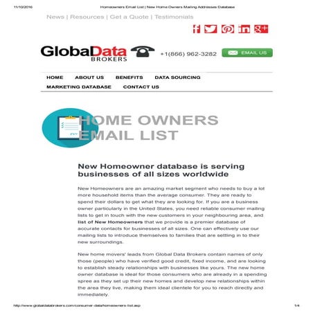 Homeowners Email List | PDF