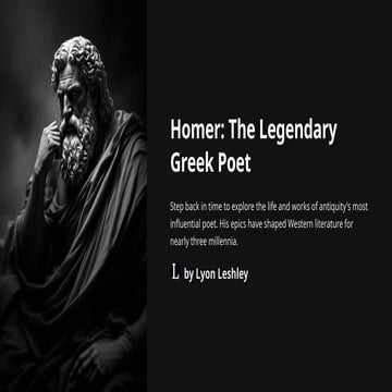 Homer The Legendary Greek Poet of the Illiad and Odyssey | PPTX