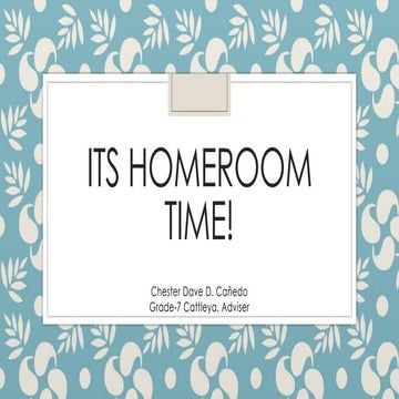 Homeroom Guidance - A Powerpoint Presentation | PPTX