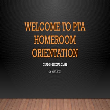 HOMEROOM PTA ORIENTATION. LIMINANGCONG NATIONAL HIGH SCHOOL | PPTX