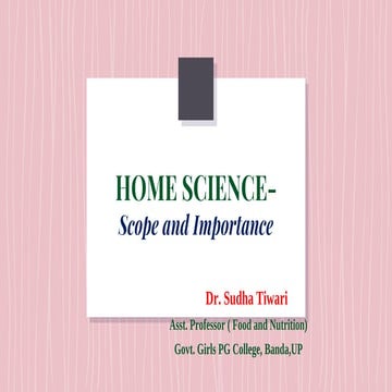 Home science- scope and career opportunities | PPTX